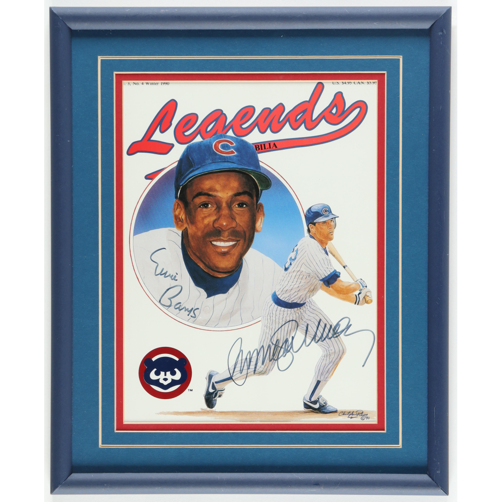 Ernie Banks & Ryne Sandberg Signed 1990 Legends Chicago Cubs Custom ...