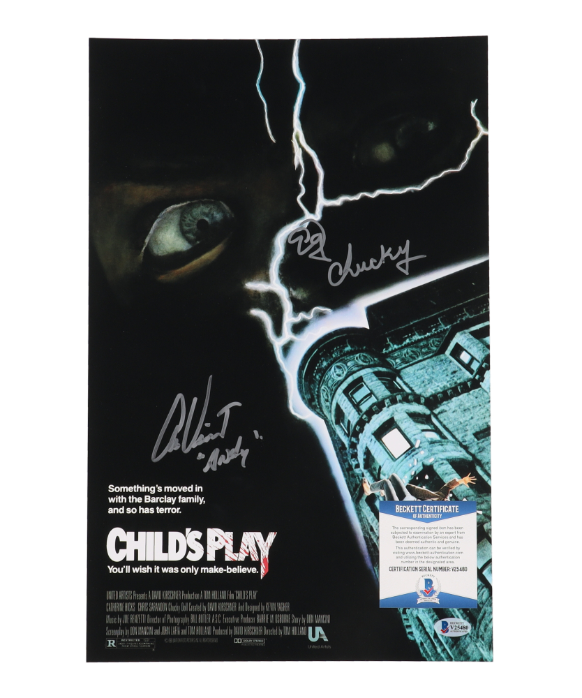 Alex Vincent & Ed Gale Signed "Child's Play" 11x17 Movie Poster Photo ...