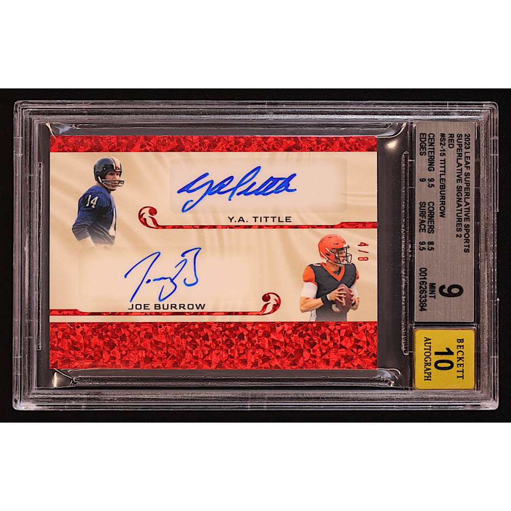 Joe Burrow / Y.A. Tittle 2023 Leaf Superlative Sports Superlative ...