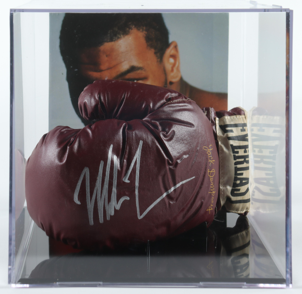 Mike Tyson Signed Vintage Everlast Jack Dempsey Model Boxing Glove In ...