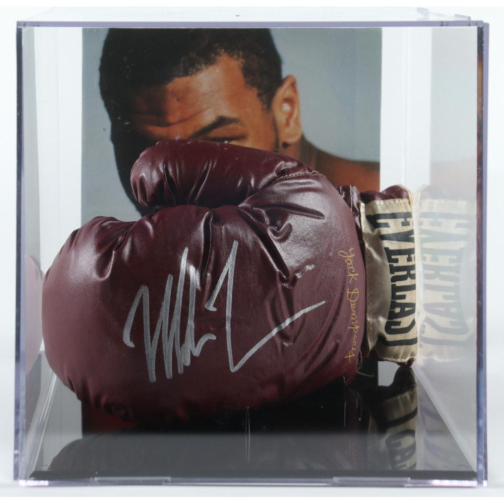 Mike Tyson Signed Vintage Everlast Jack Dempsey Model Boxing Glove In ...