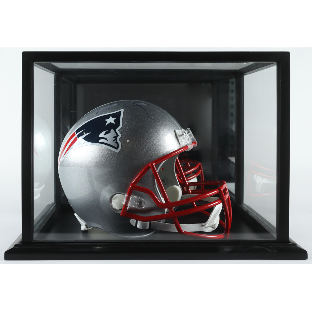 Tom Brady Signed Patriots Full-Size Helmet with Display Case (Tristar ...