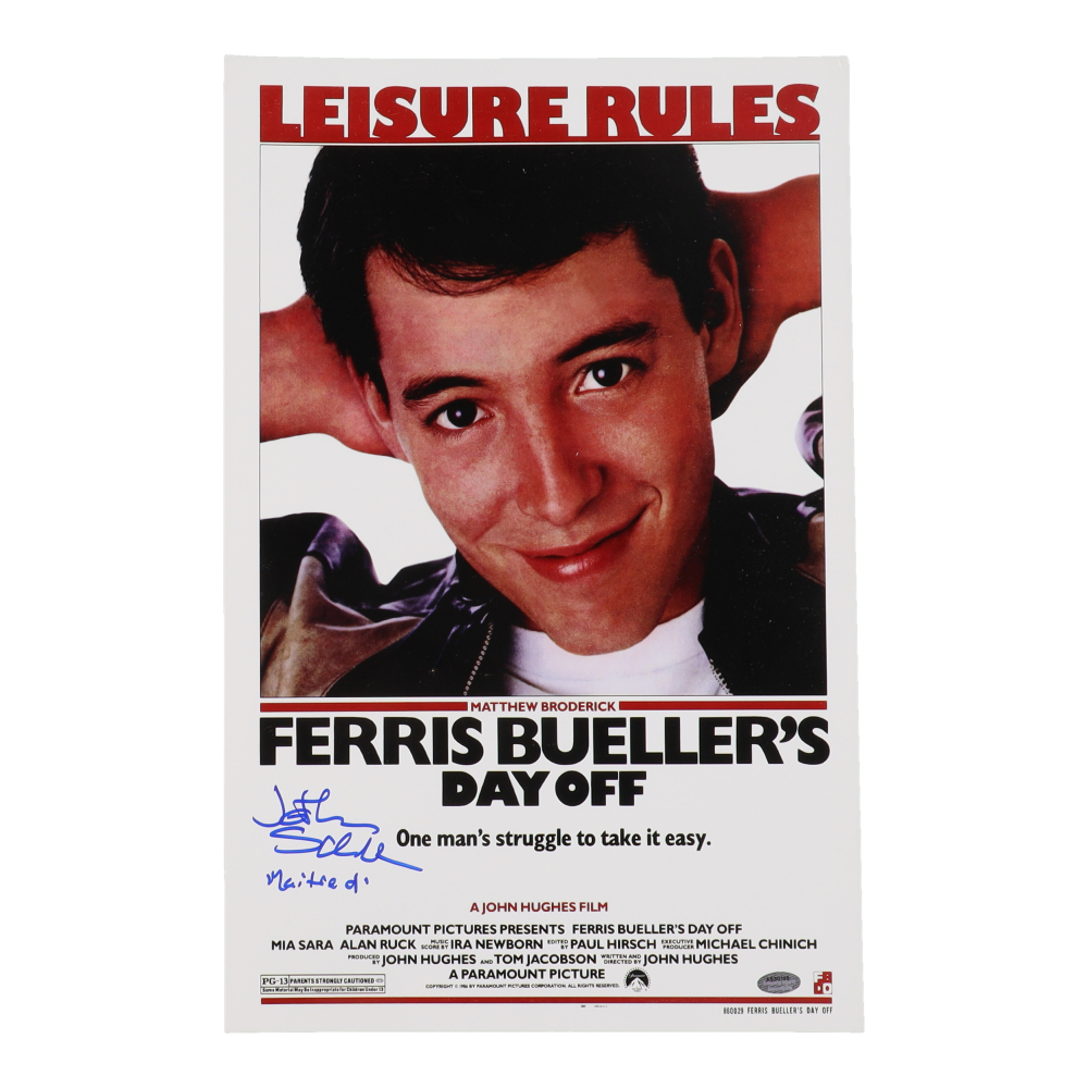 Jonathan Schmock Signed "Ferris Bueller's Day Off" 11x17 Movie Poster ...