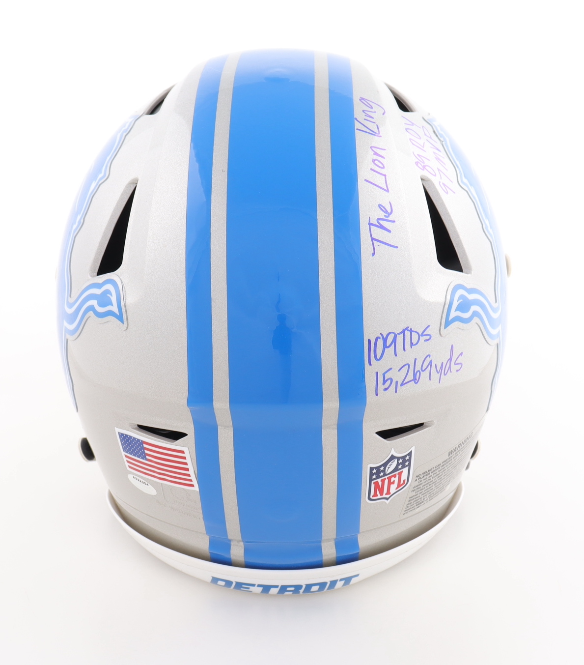 Barry Sanders Signed Lions Full-Size Authentic On-Field SpeedFlex ...