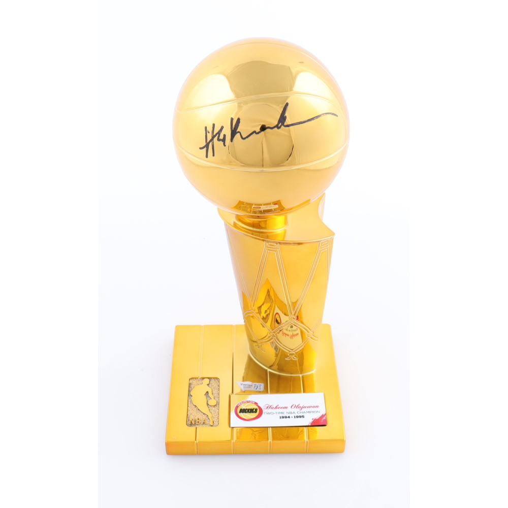 Hakeem Olajuwan Signed Rockets 1994-1995 NBA Champions 12" Replica ...