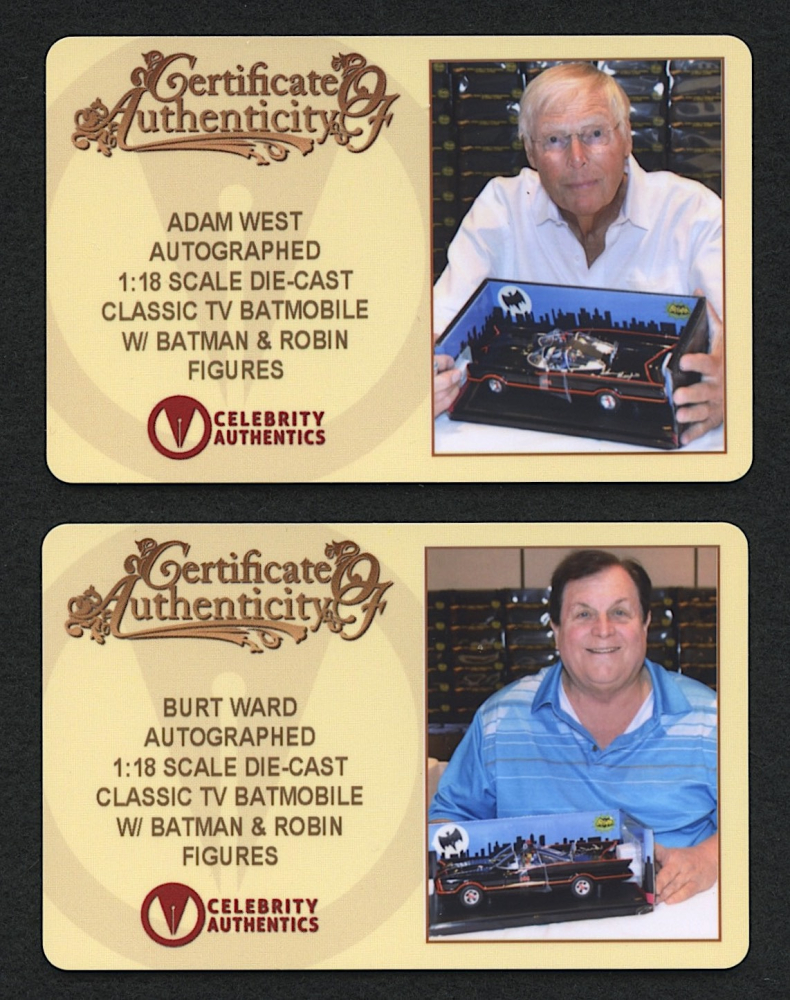 Adam West & Burt Ward Signed Diecast 1:18 Scale Batman 1966 Batmobile (Celebrity Authentics ...