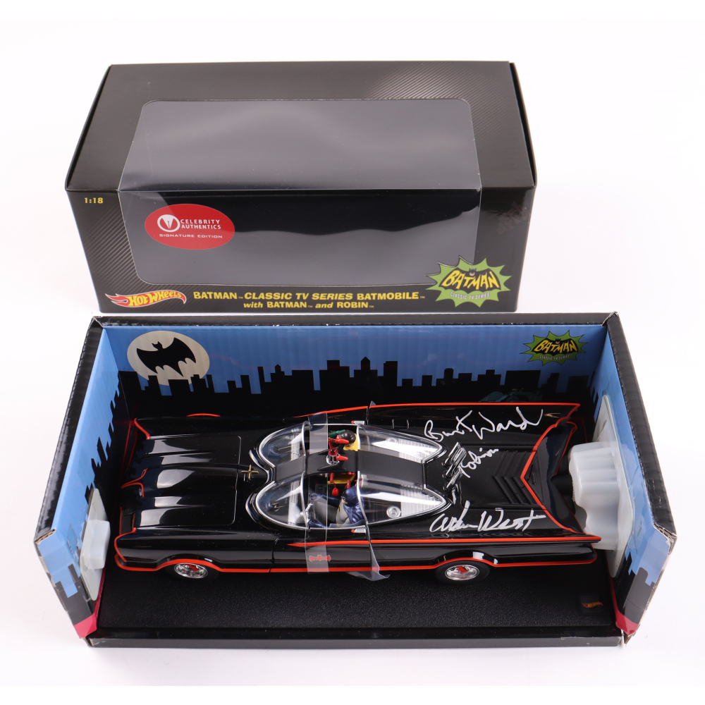 Adam West & Burt Ward Signed Diecast 1:18 Scale Batman 1966 Batmobile ...