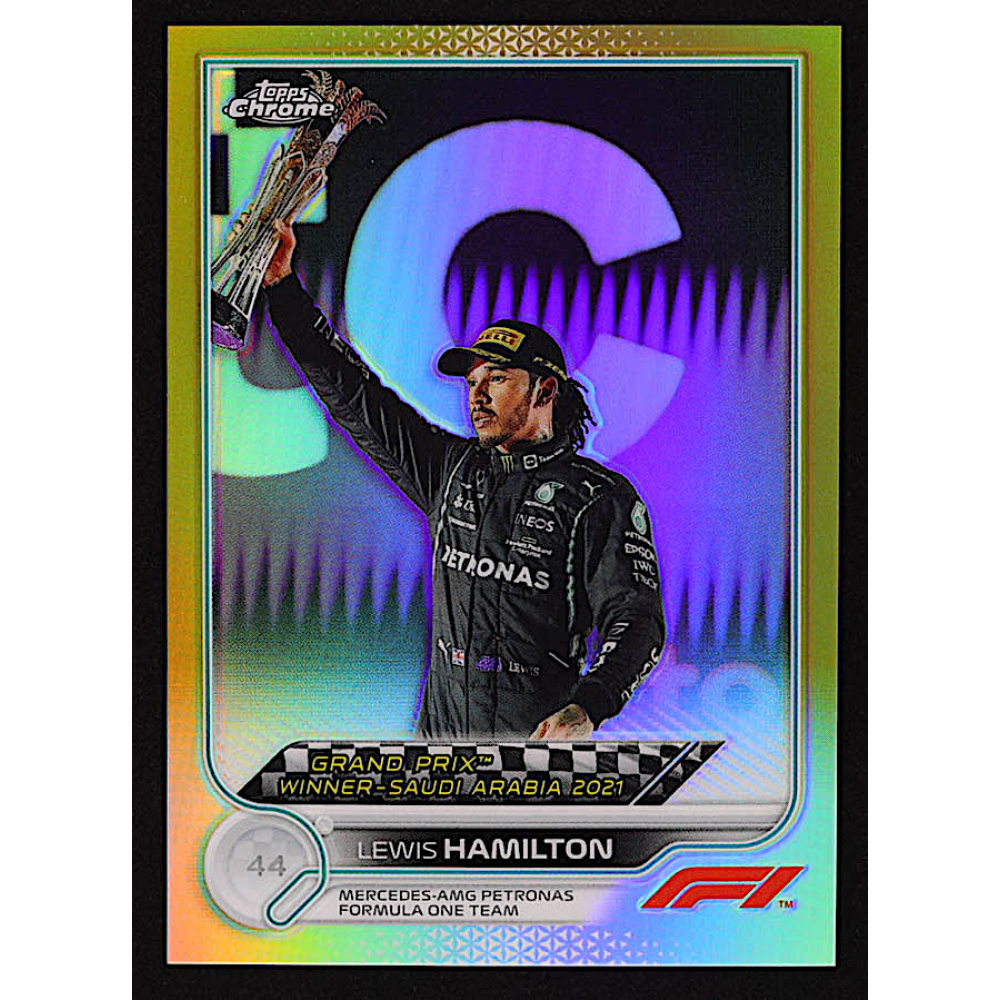 Lewis Hamilton 2022 Topps Chrome Formula 1 Gold Refractors #171 GPW #18 ...