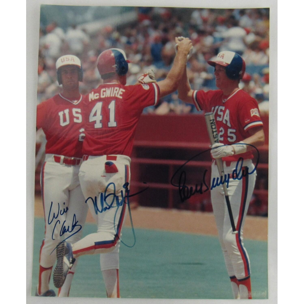 Mark McGwire, Will Clark & Cory Snyder Signed Team USA 8x10 Photo (PSA ...