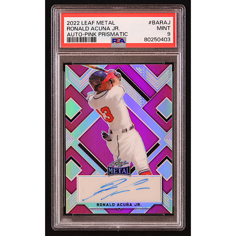 Ronald Acuna Jr. 2022 Leaf Metal Autograph Prismatic Pink #BARAJ #4/5 ...