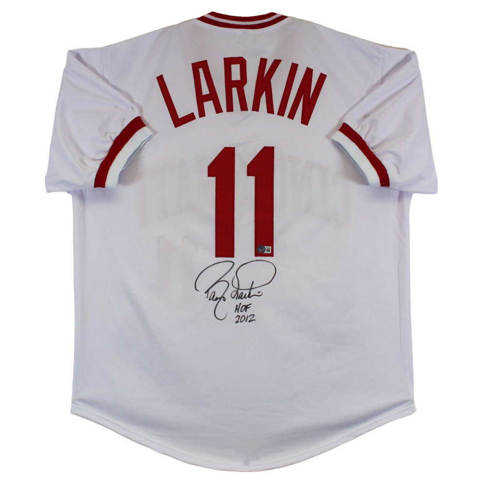 Barry Larkin Signed Jersey Inscribed "HOF '12" (Beckett) | Pristine Auction