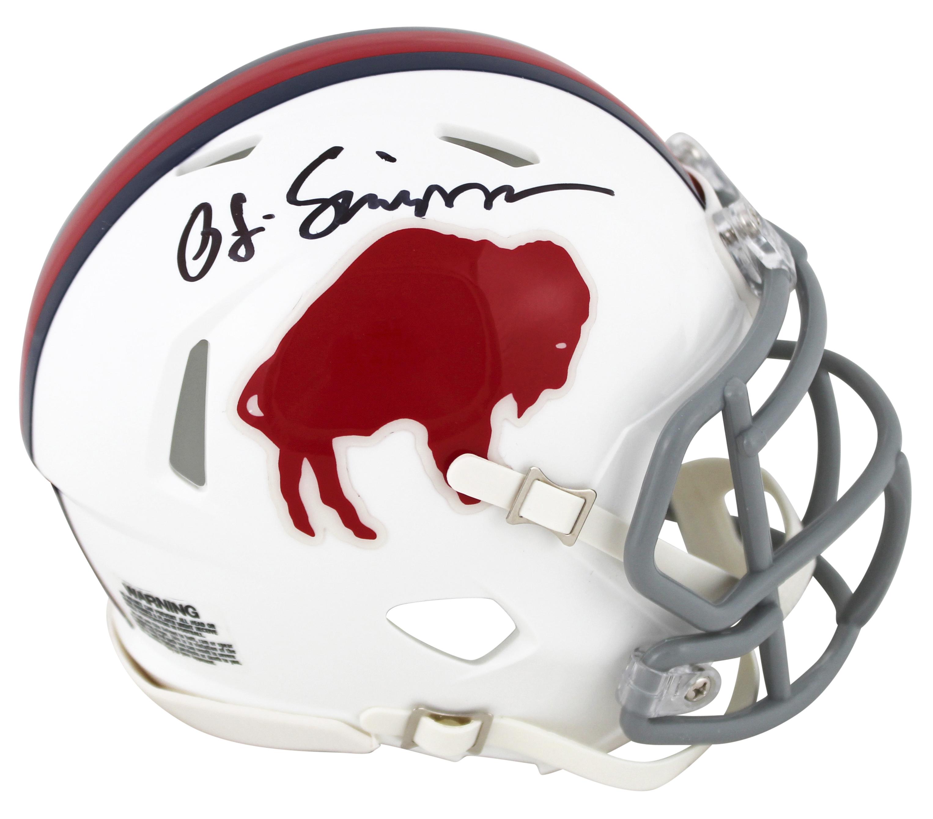 O.J. Simpson Signed Bills 1965-73 Throwback Speed Mini Helmet (JSA) | Pristine Auction