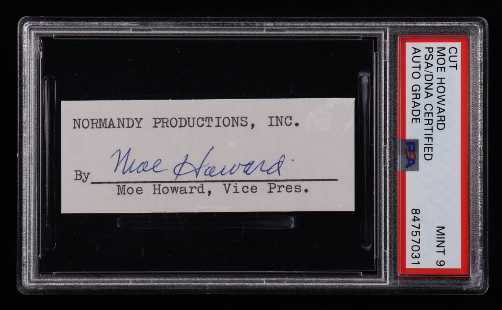 Moe Howard Signed "The Three Stooges" Cut (PSA) | Pristine Auction