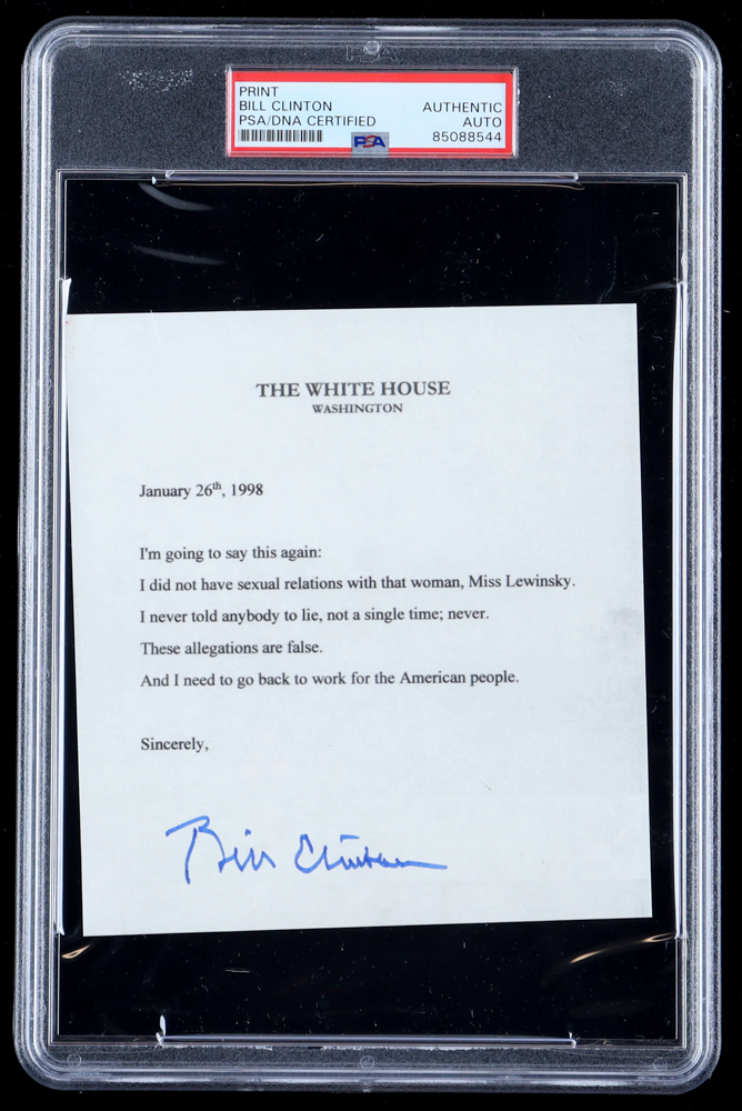 Bill Clinton Signed 6x6 Print (PSA) | Pristine Auction