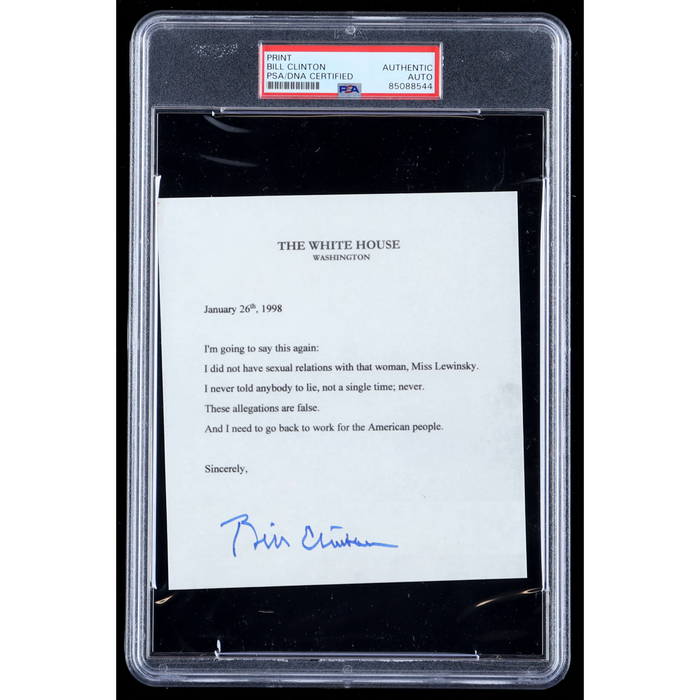 Bill Clinton Signed 6x6 Print (PSA) | Pristine Auction