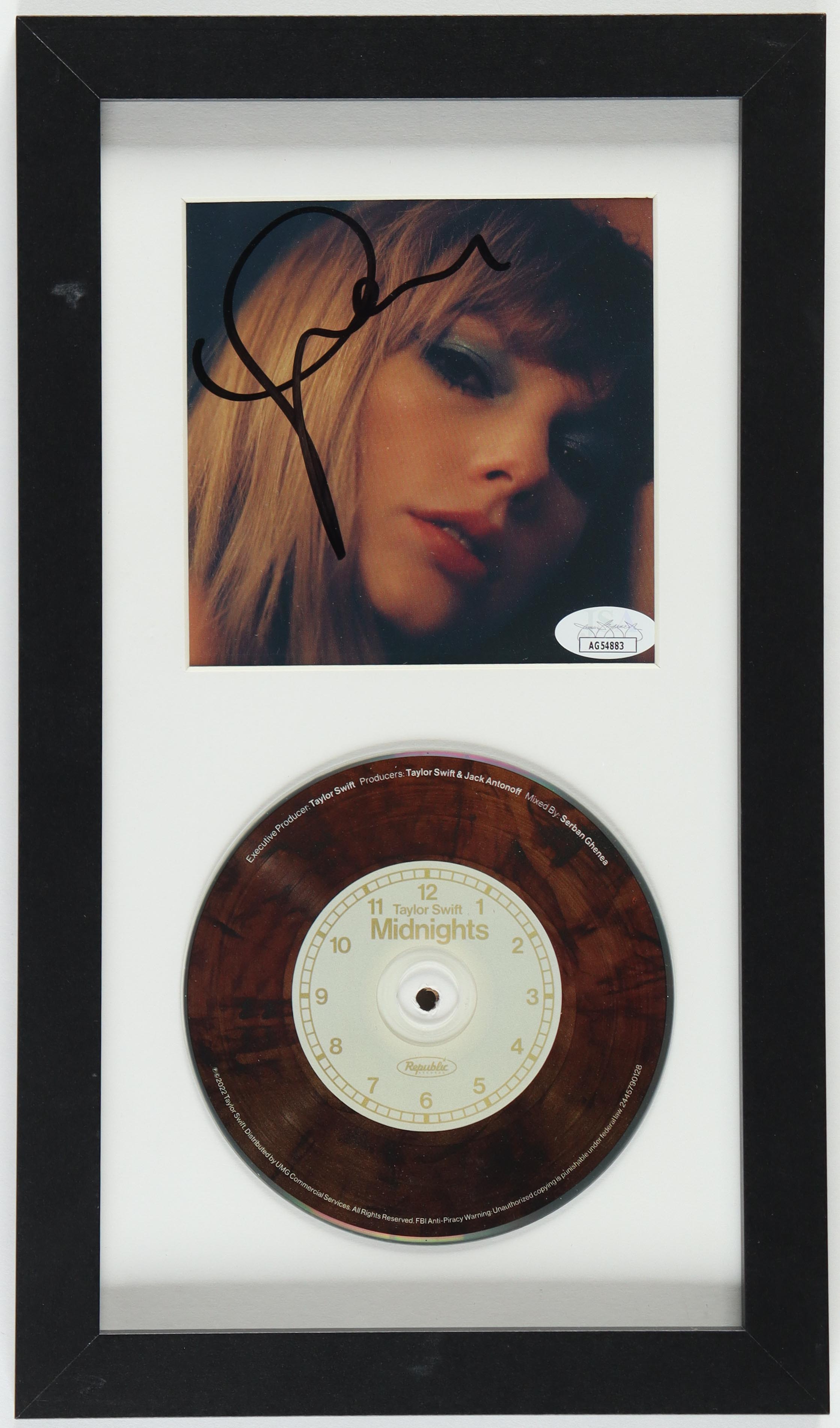 Taylor Swift Signed "Midnights" Custom Framed CD Album Cover Display ...