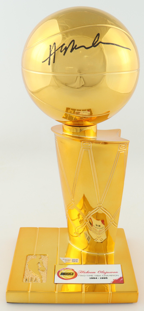 Hakeem Olajuwan Signed Rockets 1994-1995 NBA Champions 12" Replica ...