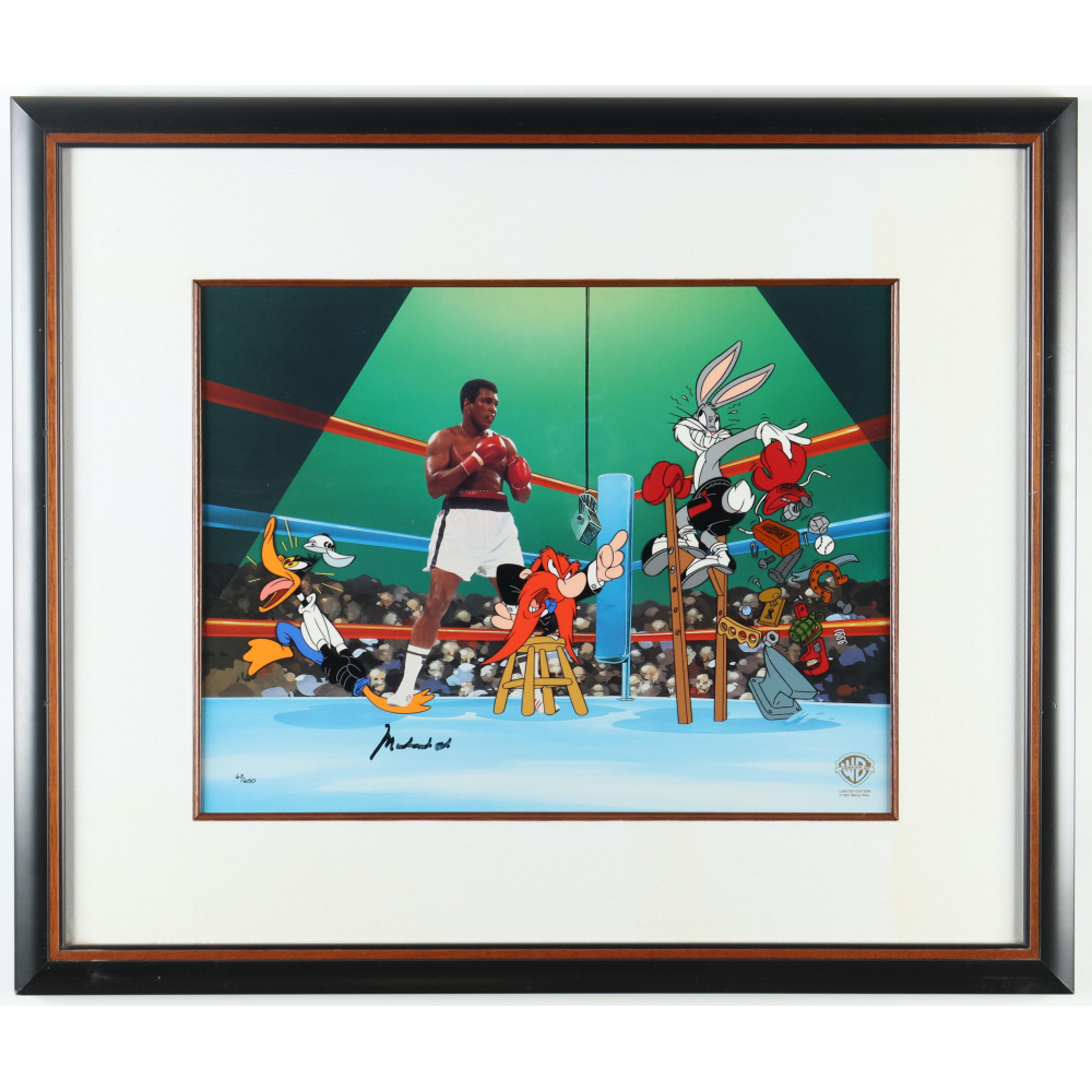 Muhammad Ali Signed LE "Empty That Glove!" Warner Bros Animation Art ...