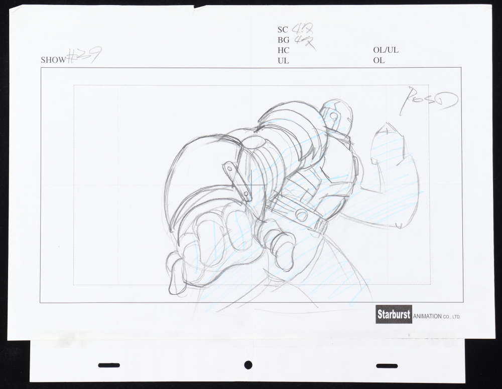 Iron Man Original Animation Concept Art Drawing for Animated TV Series ...