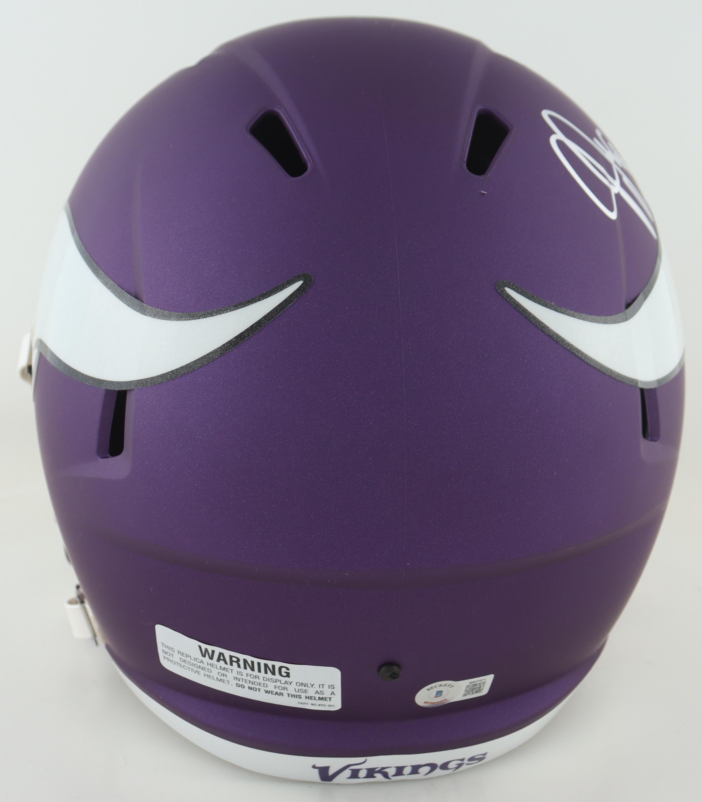 Justin Jefferson & Jordan Addison Signed Vikings Full-Size Speed Helmet ...
