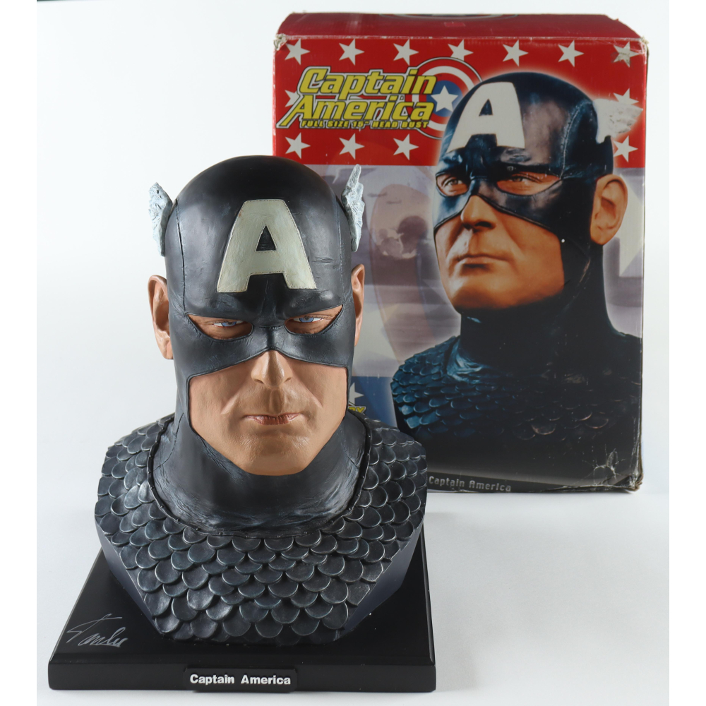 Stan Lee Signed "Captain America" Full-Size Head Bust (Beckett & Lee ...