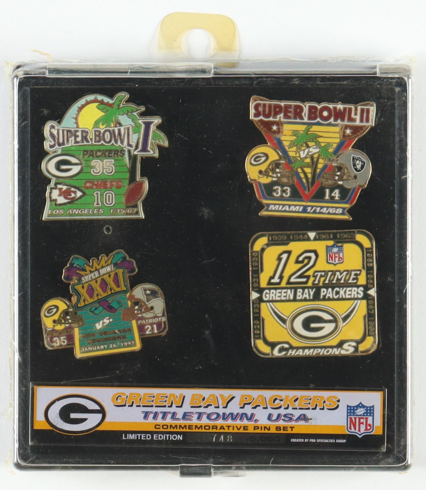 Vintage Packers LE Super Bowl Commemorative Pin Set of (4) Pins with ...