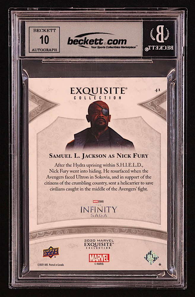 Samuel L. Jackson Signed 2021 Black Diamond Marvel Exquisite Collection ...