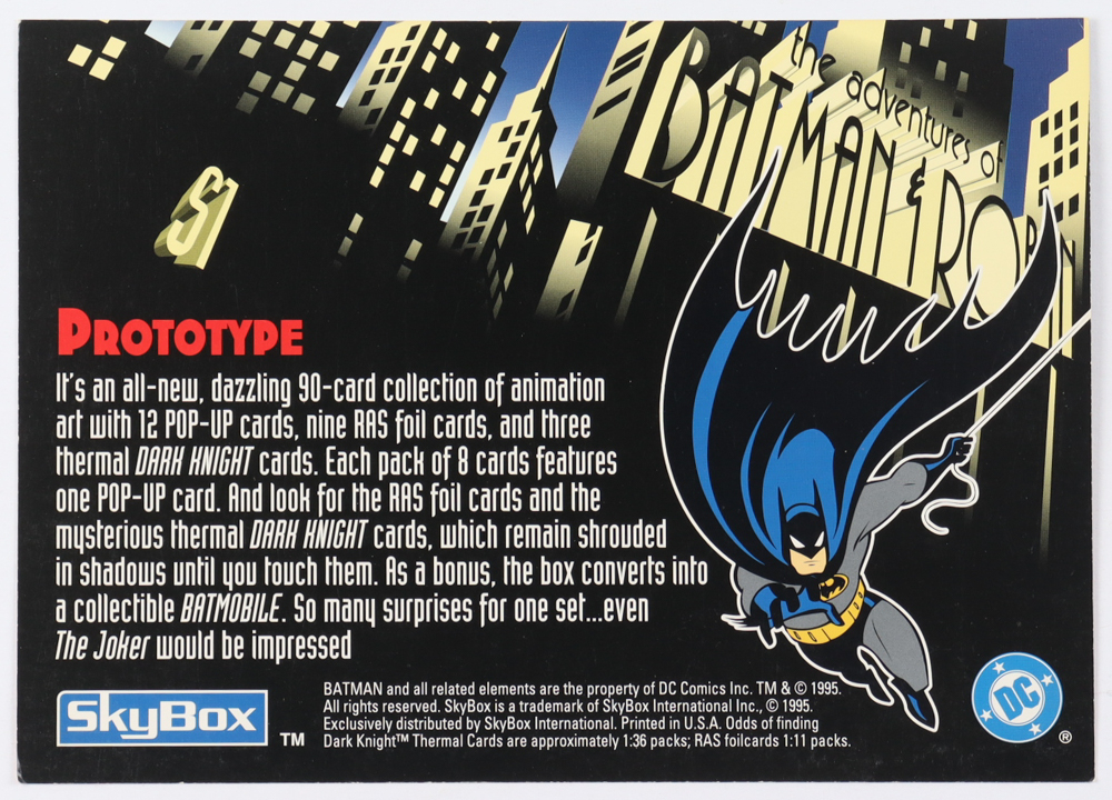 1995 Skybox Adventures of Batman & Robin Prototype 8x10 Sheet | Pristine Auction