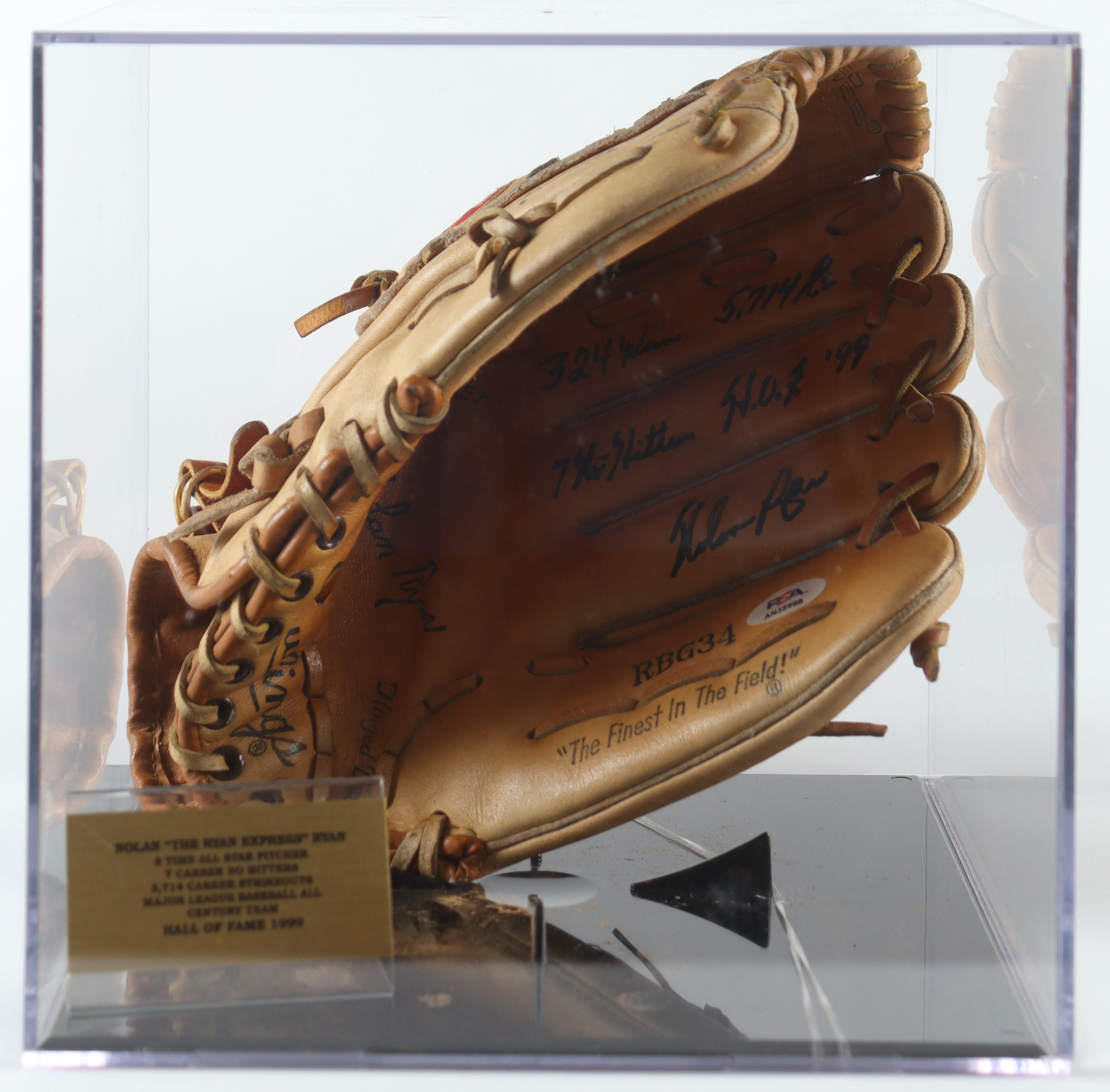 Nolan Ryan Signed Vintage Rawlings Nolan Ryan Model Baseball Glove ...