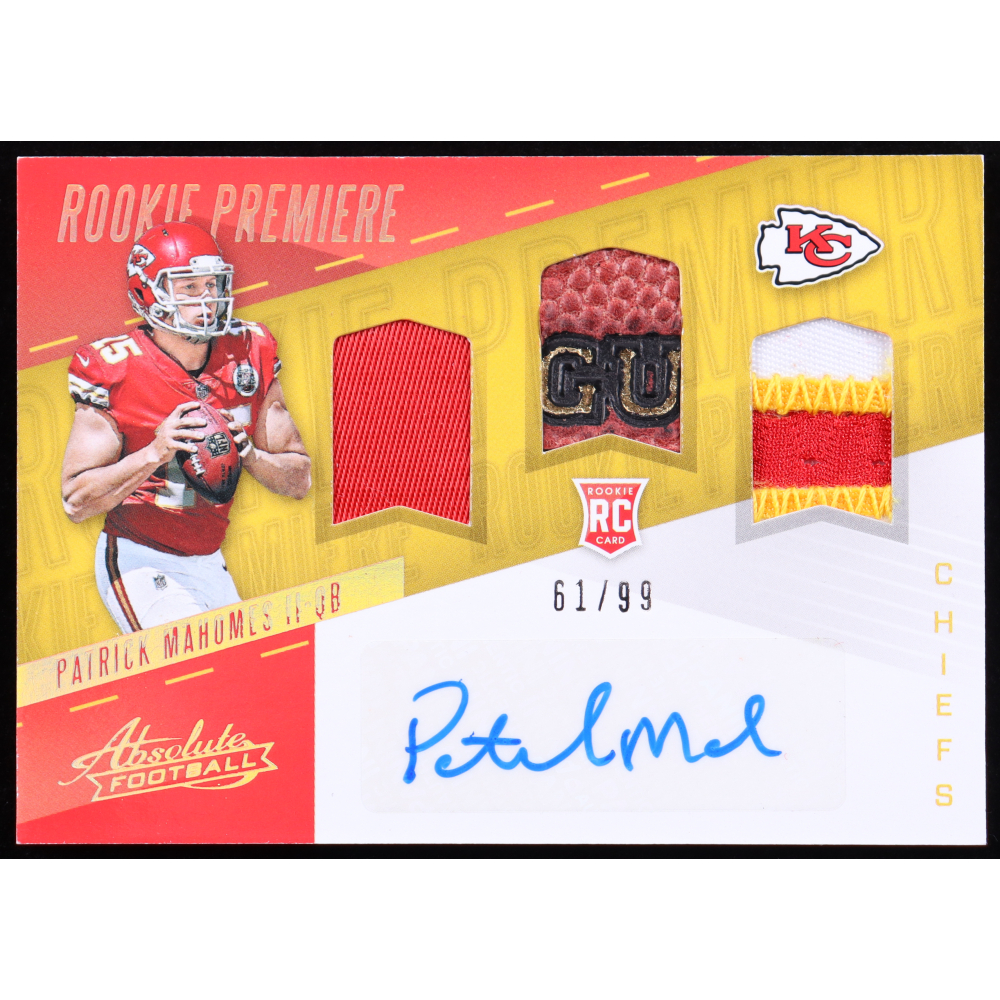 Patrick Mahomes II 2017 Absolute Rookie Premiere Materials Autographs ...