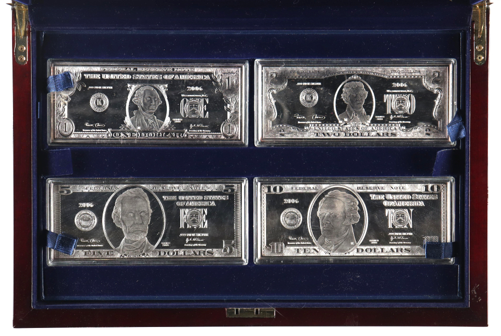 Washington Mint 2006 (7) Currency Silver Proof Bills .999 Fine Silver ...