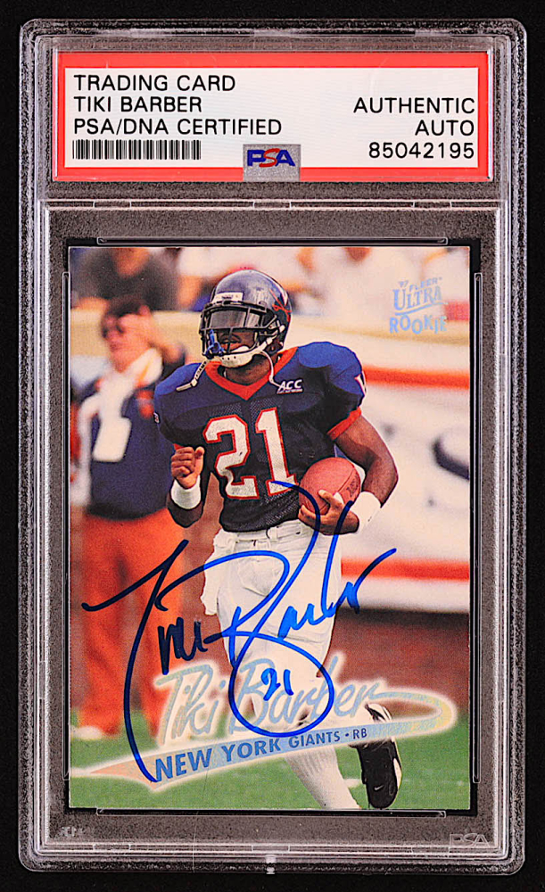 Tiki Barber Signed 1997 Ultra #175 RC (PSA) | Pristine Auction