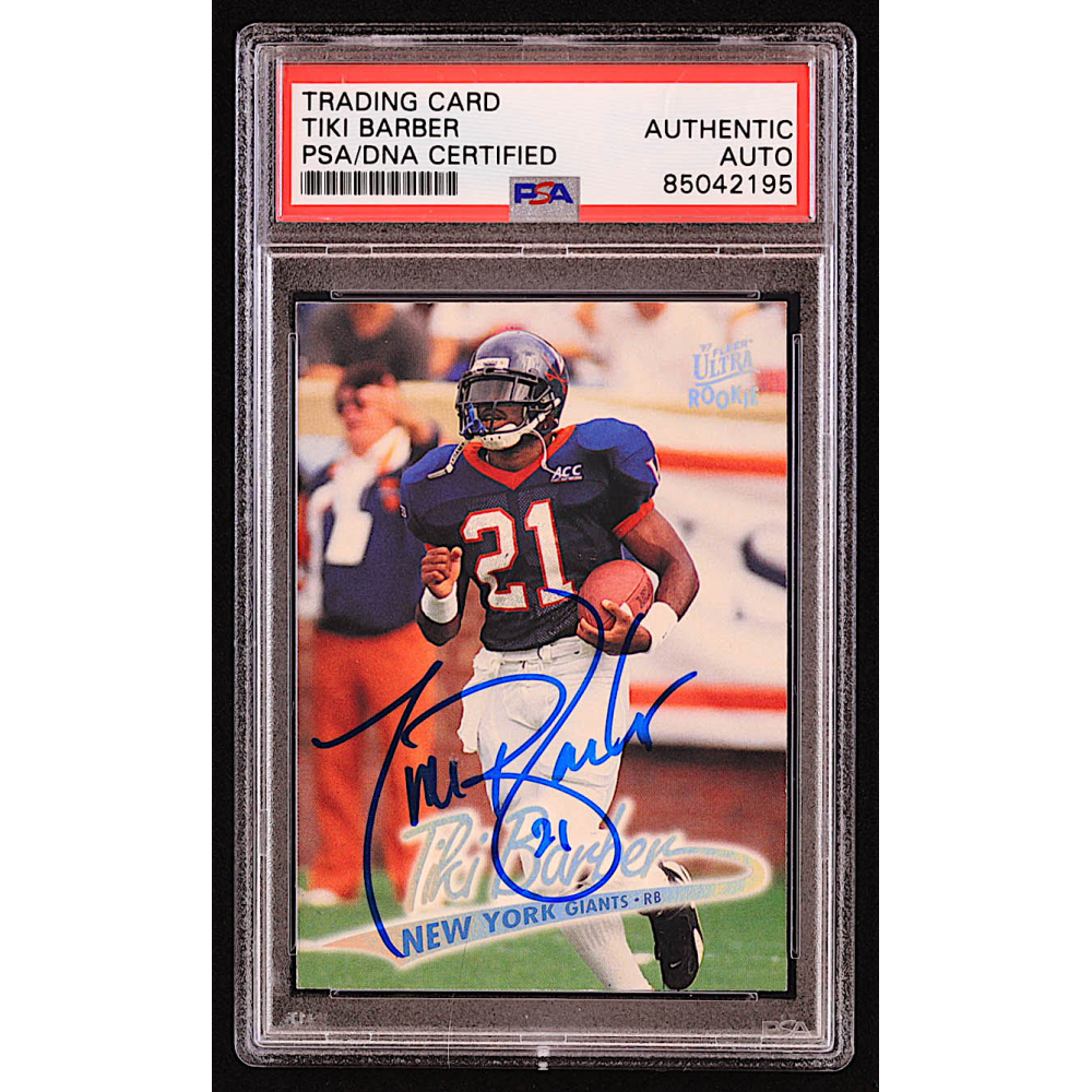 Tiki Barber Signed 1997 Ultra #175 RC (PSA) | Pristine Auction