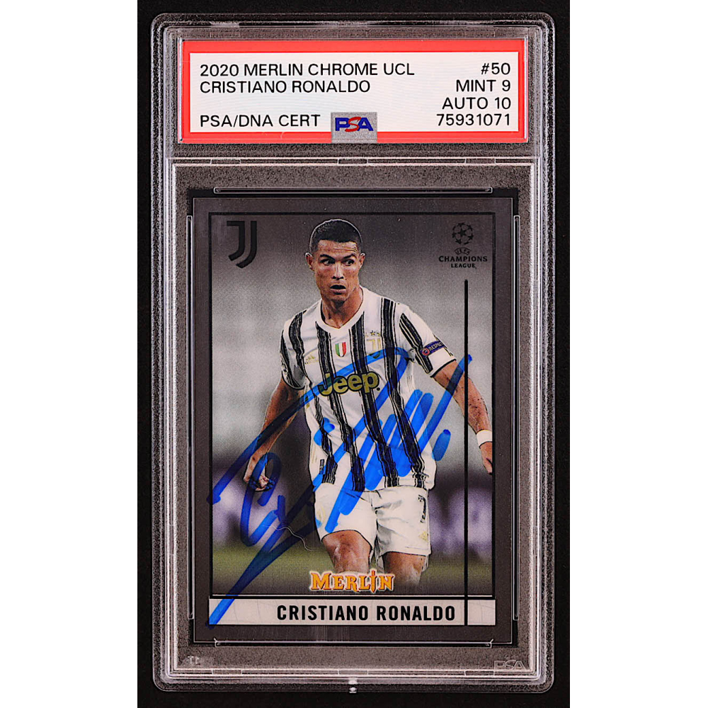 Cristiano Ronaldo Signed 2020-21 Merlin UEFA Champions League #50 (PSA ...
