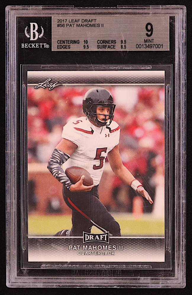 Patrick Mahomes II 2017 Leaf Draft #56 RC (BGS 9) | Pristine Auction