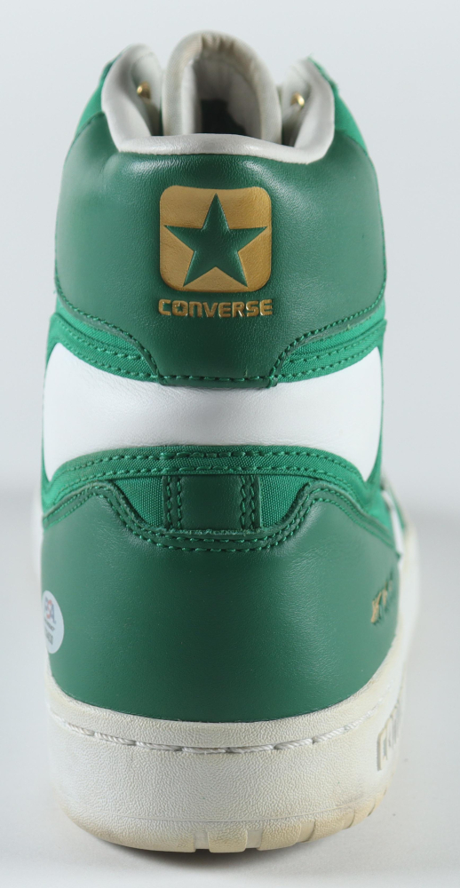 Larry Bird Signed Converse Celtics Basketball Shoe with Wood Glass ...