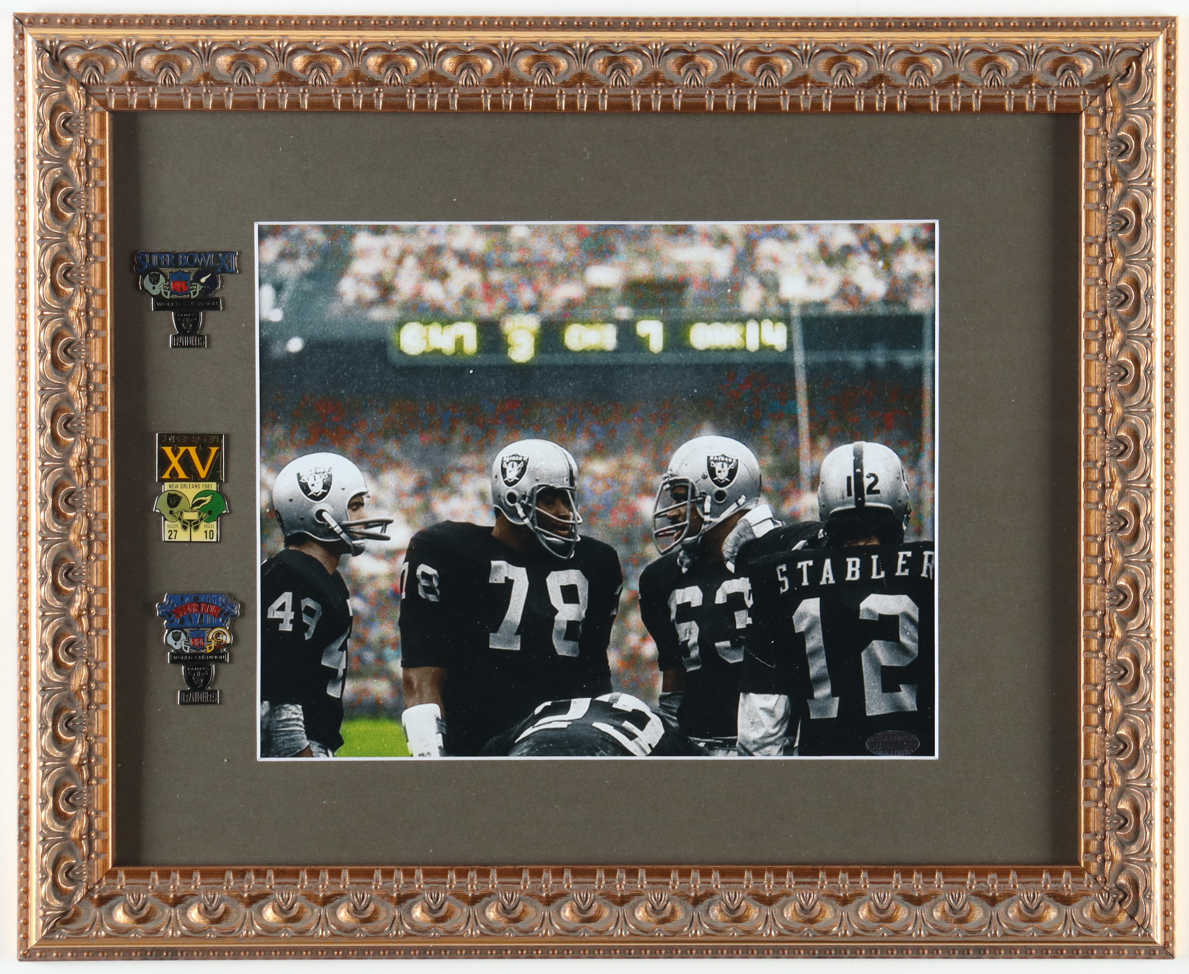 Ken Stabler With Raiders Offensive Line Custom Framed Photo Display ...