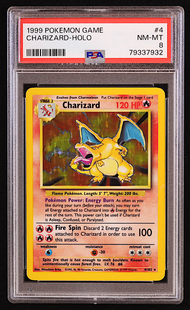 Charizard 1999 Pokemon Base Unlimited #4 Holo (PSA 8) | Pristine Auction