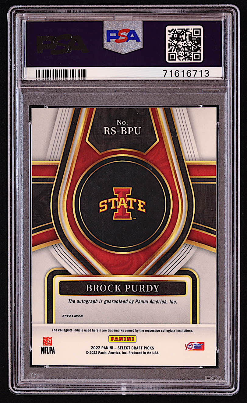 Brock Purdy 2022 Select Draft Picks Rookie Signatures Prizms #5 RC (PSA ...