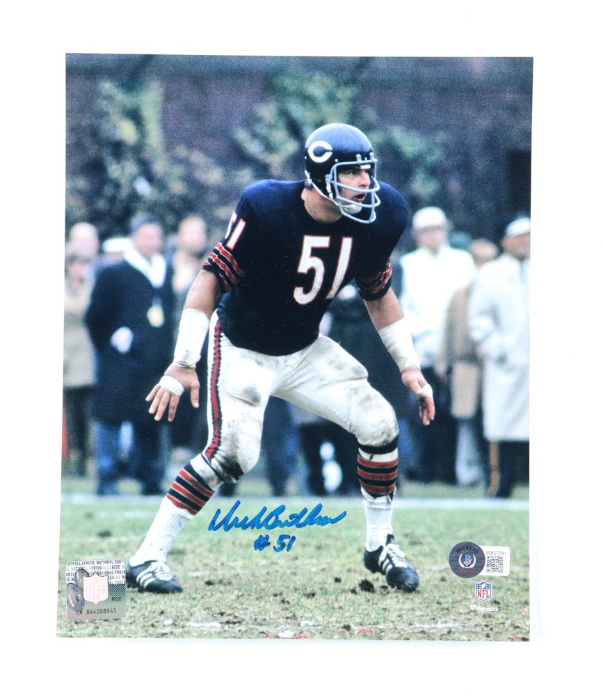 Dick Butkus Signed Bears 8x10 Photo Beckett Pristine Auction