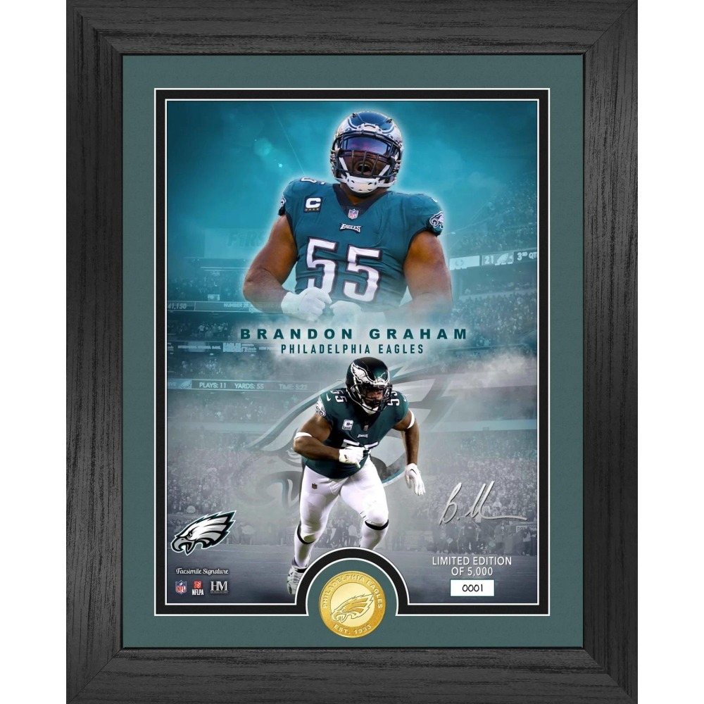 Brandon Graham LE Eagles Custom Framed Photo with Bronze Coin ...