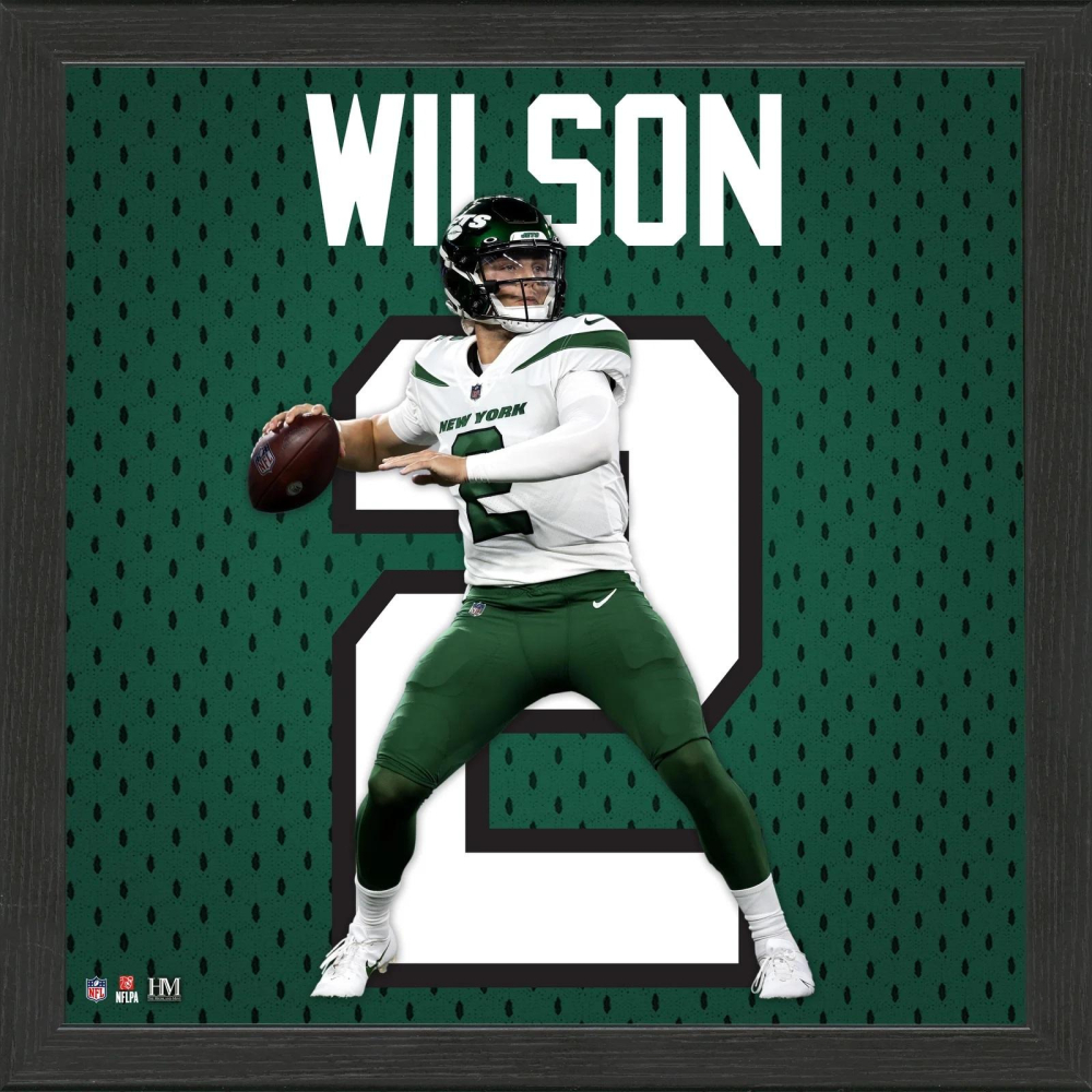 Zach Wilson Jets "Impact Jersey" Custom Framed Photo | Pristine Auction