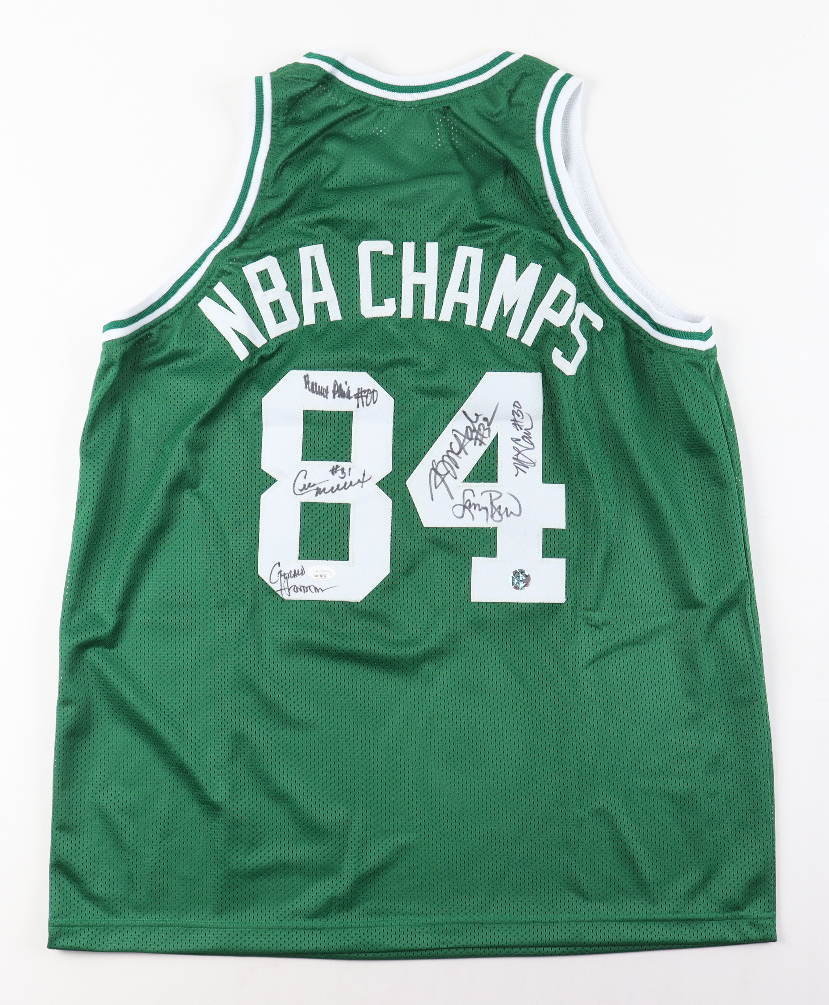 1984 NBA Champions Jersey Signed By (6) with Larry Bird, Robert Parish ...