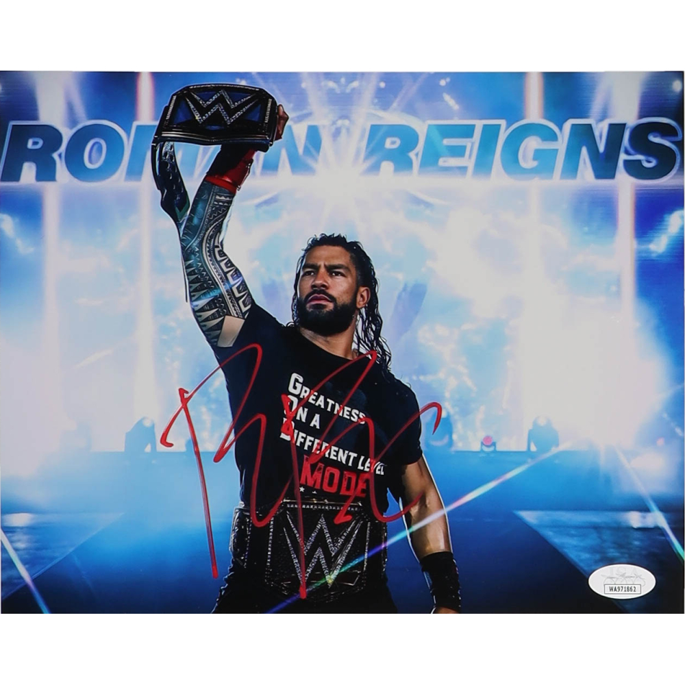Roman Reigns Signed WWE 8x10 Metallic Photo (JSA) | Pristine Auction