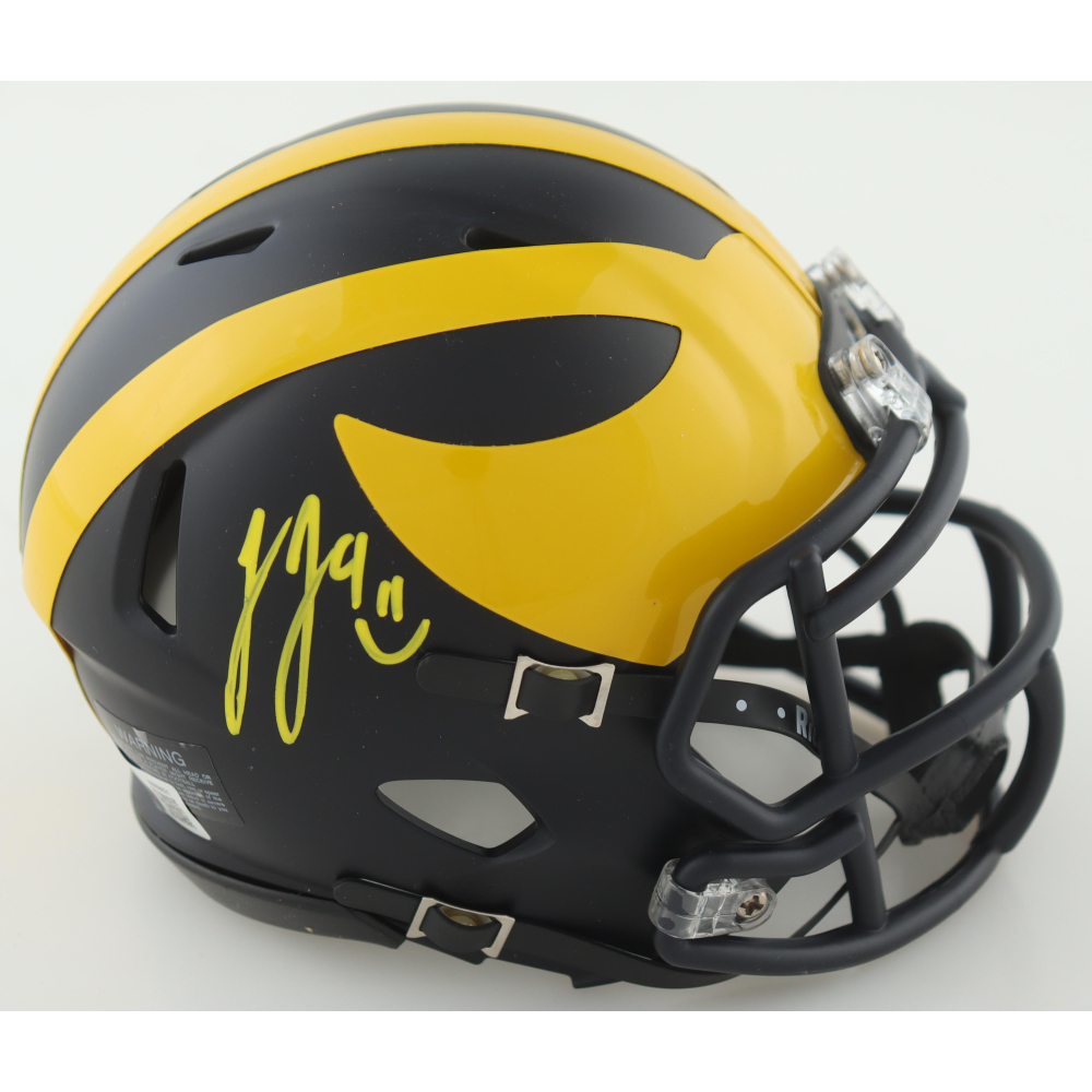 J. J. McCarthy Signed Michigan Wolverines Speed Mini Helmet (Beckett ...