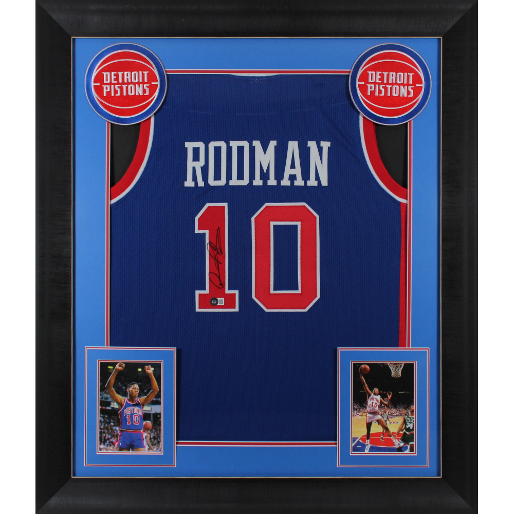 Dennis Rodman Signed Custom Framed Jersey Display (Beckett) | Pristine ...