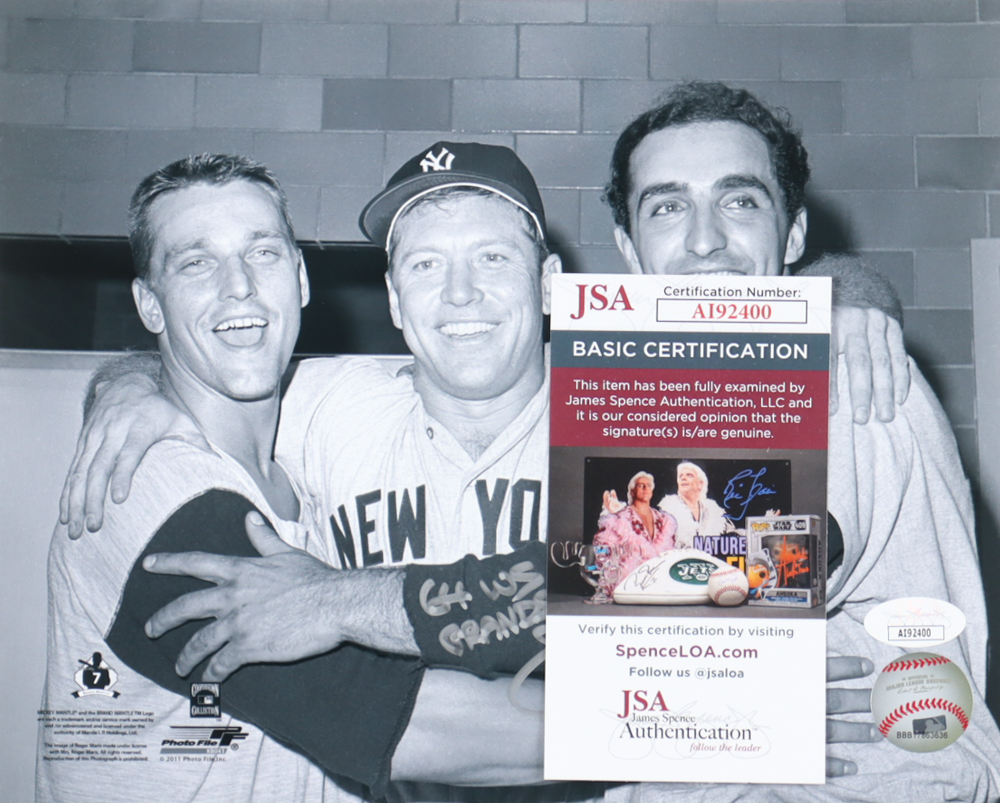 Joe Pepitone Signed Yankees 8x10 Photo Inscribed "64 WS Grand Slam ...