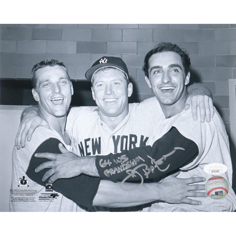 Joe Pepitone Signed Yankees 8x10 Photo Inscribed "64 WS Grand Slam ...