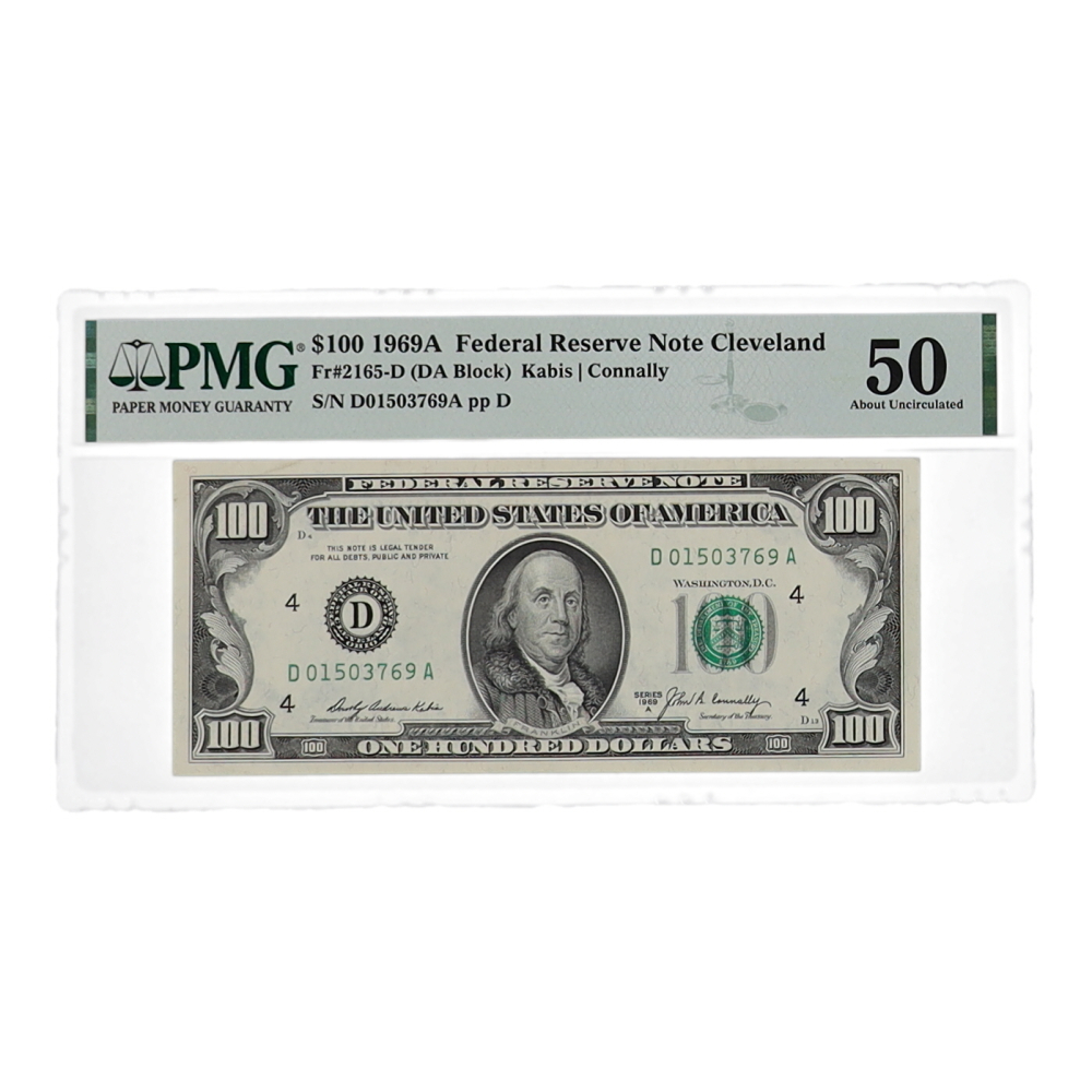 1969-A U.S. $100 One Hundred Dollars Federal Reserve Note - Cleveland ...