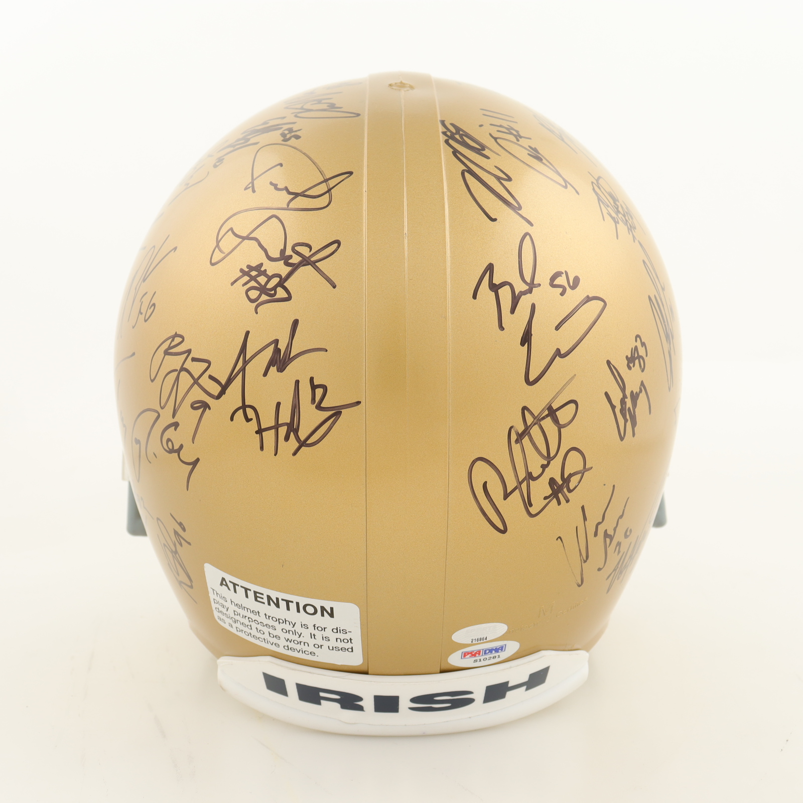 Notre Dame Fighting Irish Full Size Helmet Team-Signed By (37) With ...
